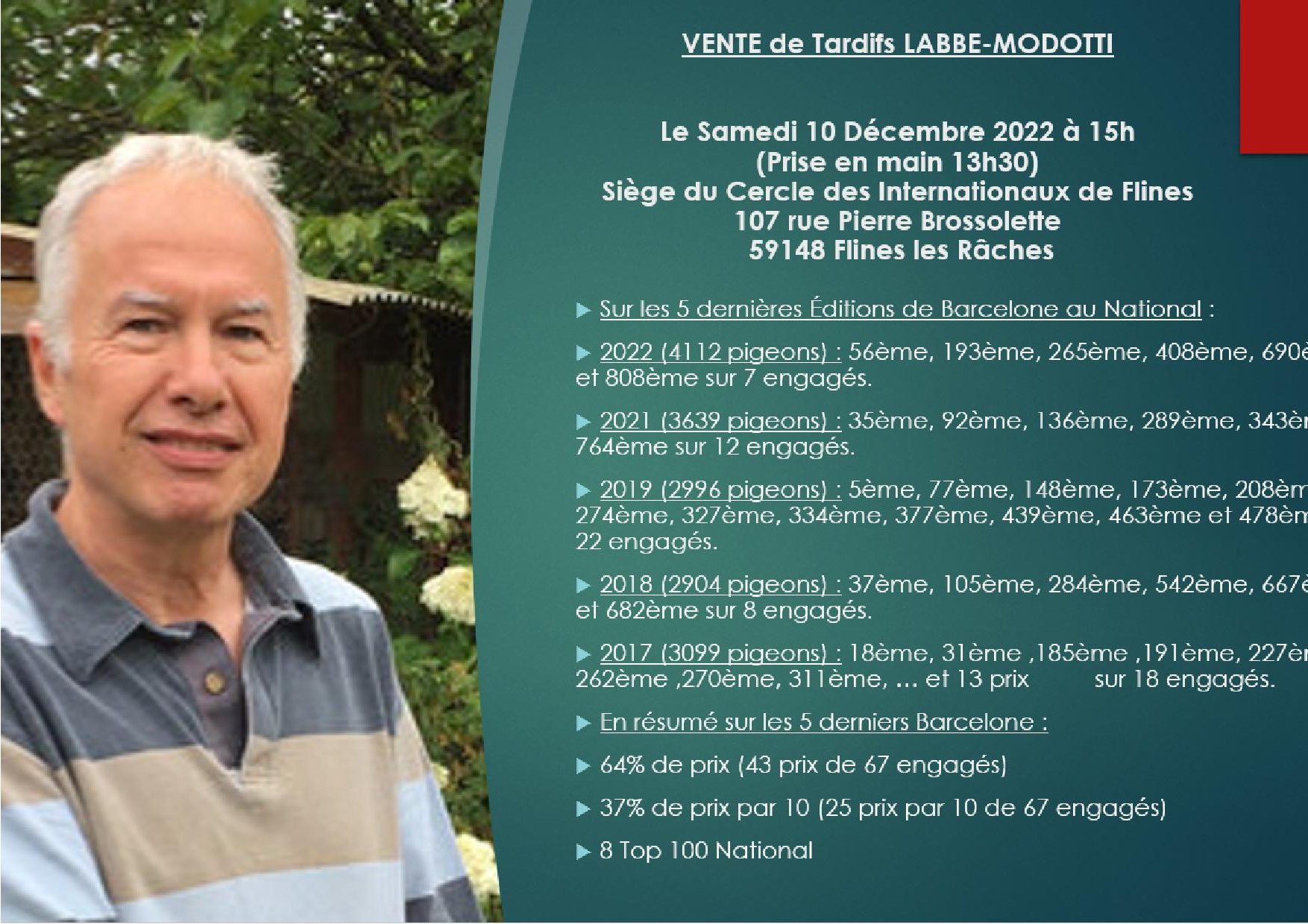 Pré-Vente : LABBE-MODOTTI – Vente de Tardifs – Francolomb