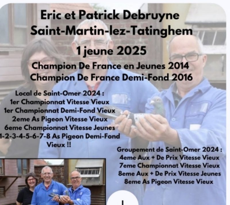 N° 35 : Eric & Patrick DEBRUYNE de ST MARTIN LEZ TATINGHEM – Francolomb